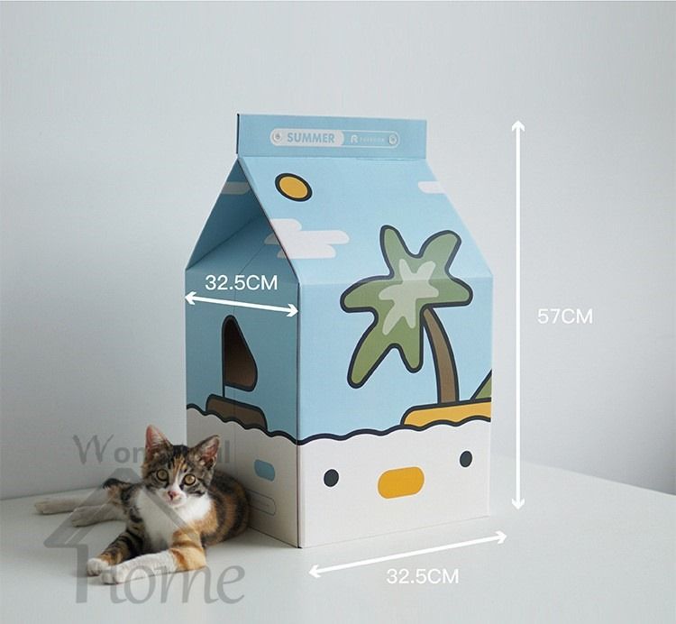WH-0020 Cartoon Cat House Corrugated Cardboard Box Cat Scratch Board ...