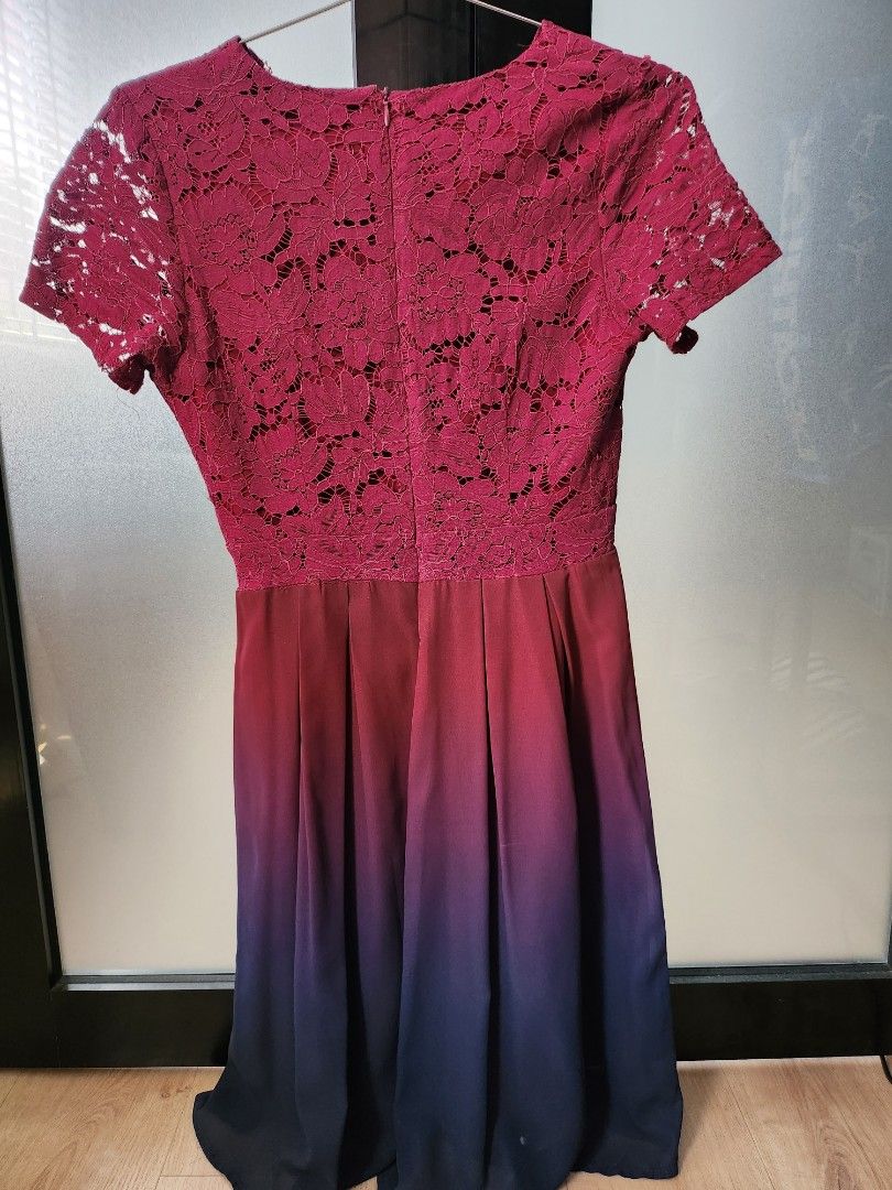 Wine Red Ombre dress, Women's Fashion, Dresses & Sets, Dresses on Carousell