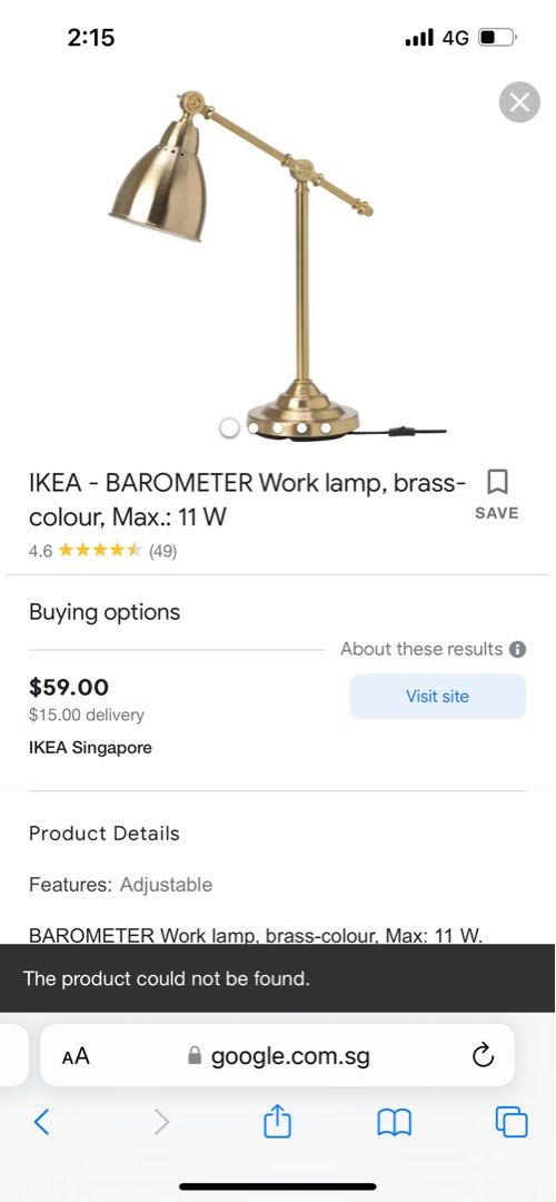 Work Lamp Ikea Barometer, Furniture & Home Living, Lighting & Fans ...