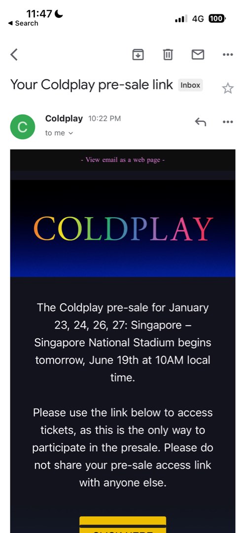 WTS 2 VIP SUPERSOLIS COLDPLAY TICKET , Tickets & Vouchers, Event Tickets on Carousell