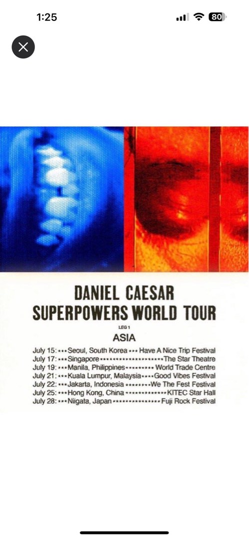WTS > DANIEL CAESAR CONCERT TICKETS >SUPERPOWERS WORLD TOUR, Tickets & Vouchers, Event Tickets ...