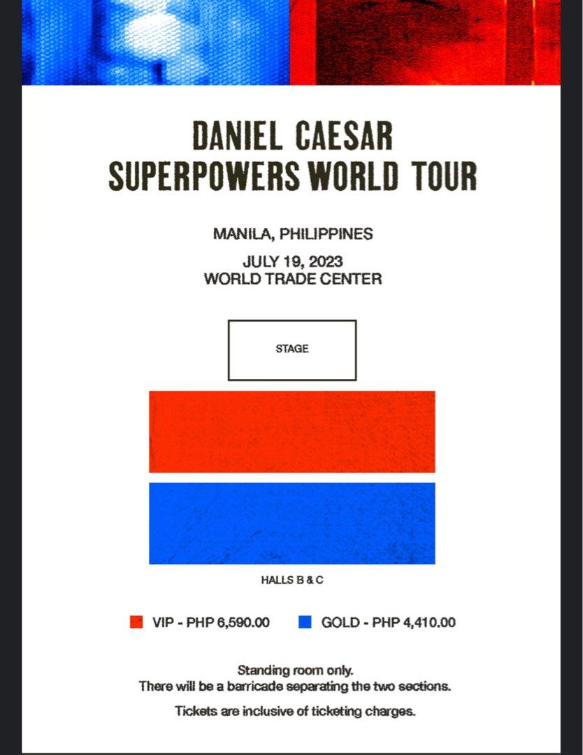 wts lfb Daniel Caesar SuperPowers World Tour GOLD Ticket, Tickets & Vouchers, Event Tickets on ...