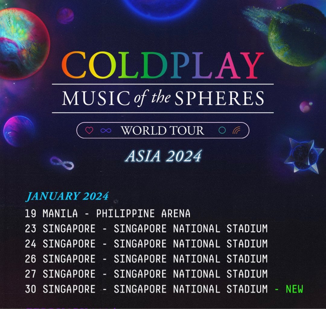 x4 Coldplay 24th Jan 2024 - General Standing, Tickets & Vouchers, Event ...