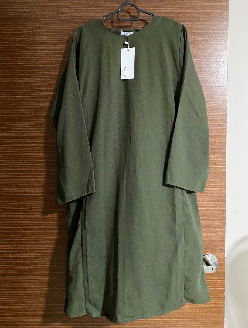 zalia basics baju kurung pesak dark olive raya 2023 ethnic wear petite ...