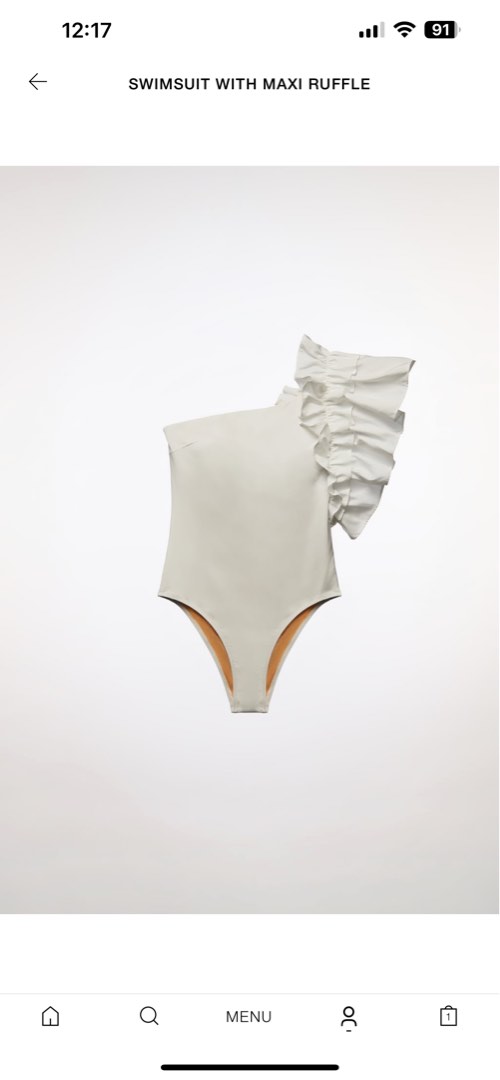 Zara SWIMSUIT WITH MAXI RUFFLE, Women's Fashion, Swimwear, Bikinis ...