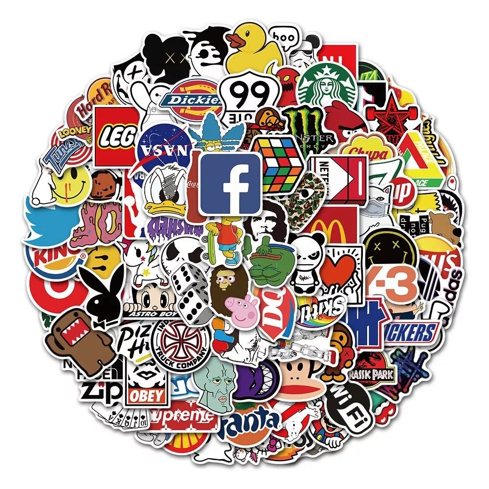 25 / 50 / 75 / 100 Pcs Waterproof PVC Fashion Brand Logo Sticker Label, Hobbies & Toys ...