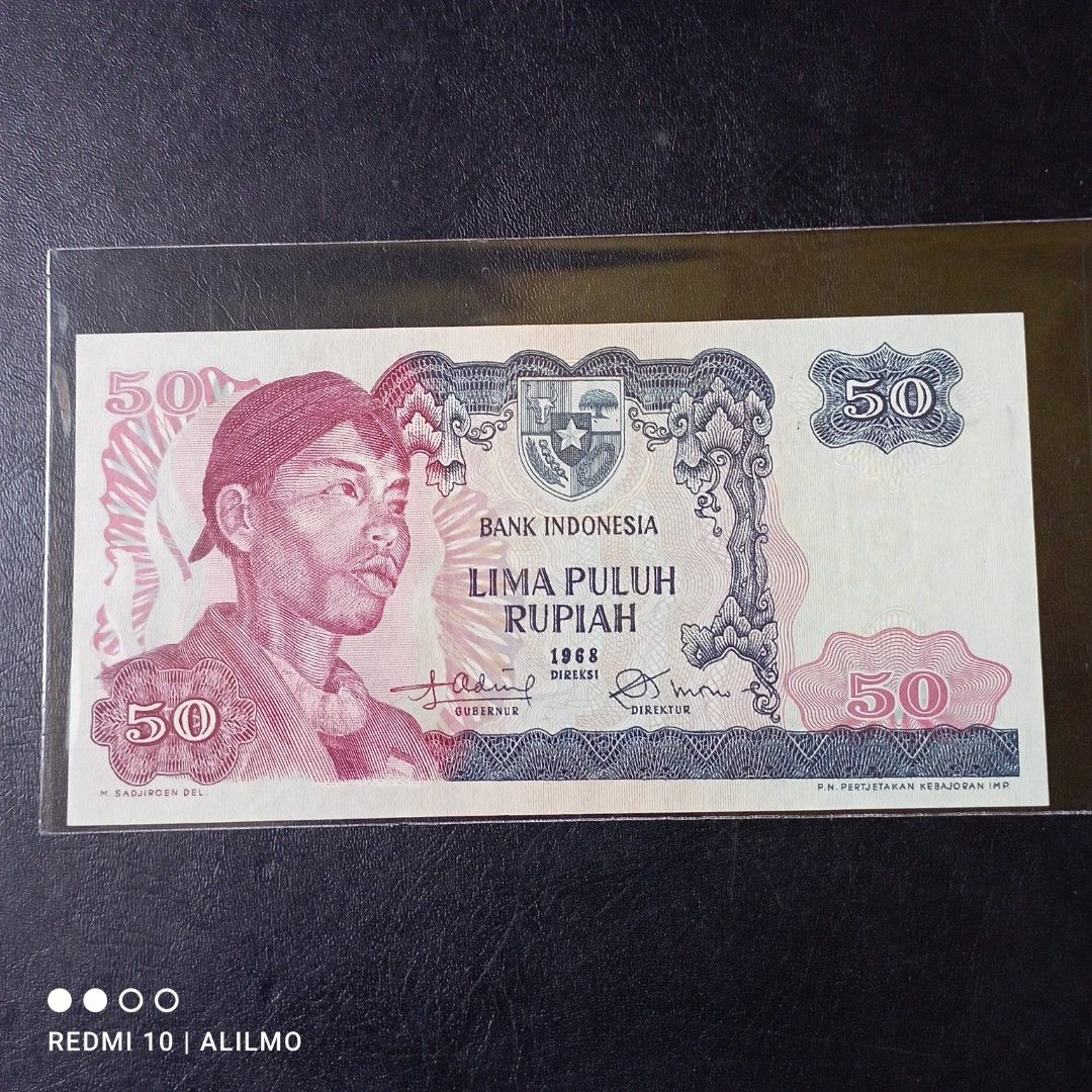 50 rupiah uang lama sudirman tahun 1968, Antik, Uang Lama di Carousell