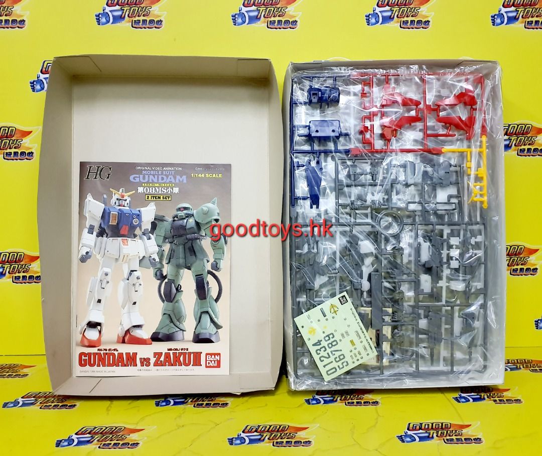全新未砌 BANDAI 高達 GUNDAM 1/144 HG 模型 第08MS小隊 2 ITEM SET GUNDAM VS ZAKU II 高達 VS 渣古, 興趣及遊戲, 玩具 & 遊戲類 ...