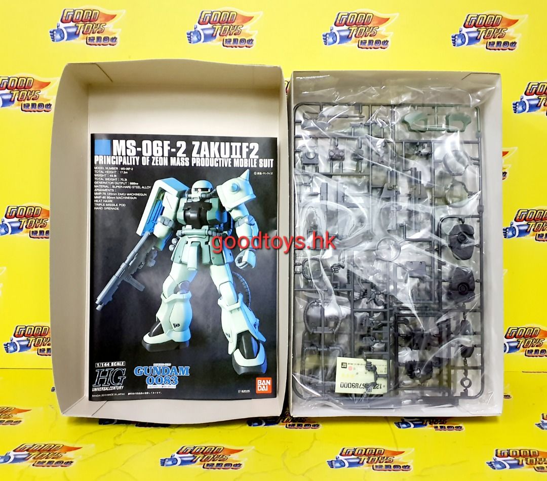 全新未砌 BANDAI 高達 GUNDAM 1/144 HG 模型 NO.105 MS-06F2 ZAKU II F2 渣古, 興趣及遊戲, 玩具 & 遊戲類 - Carousell