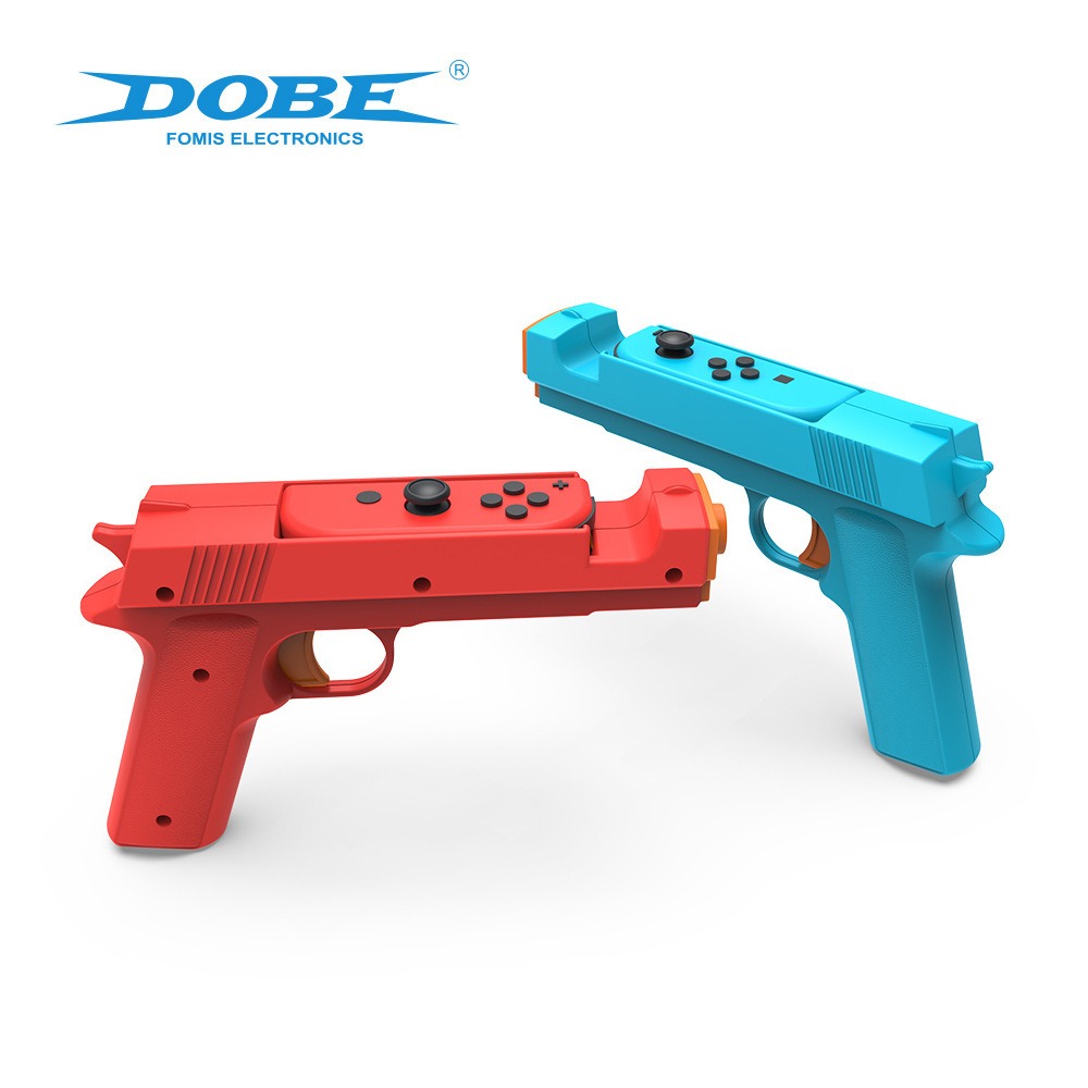 (全新) Switch Joy-con 體感手槍型 雙槍 孖檢 Double Gun 套裝 (DOBE)- 玩妖怪射擊屋 House of ...