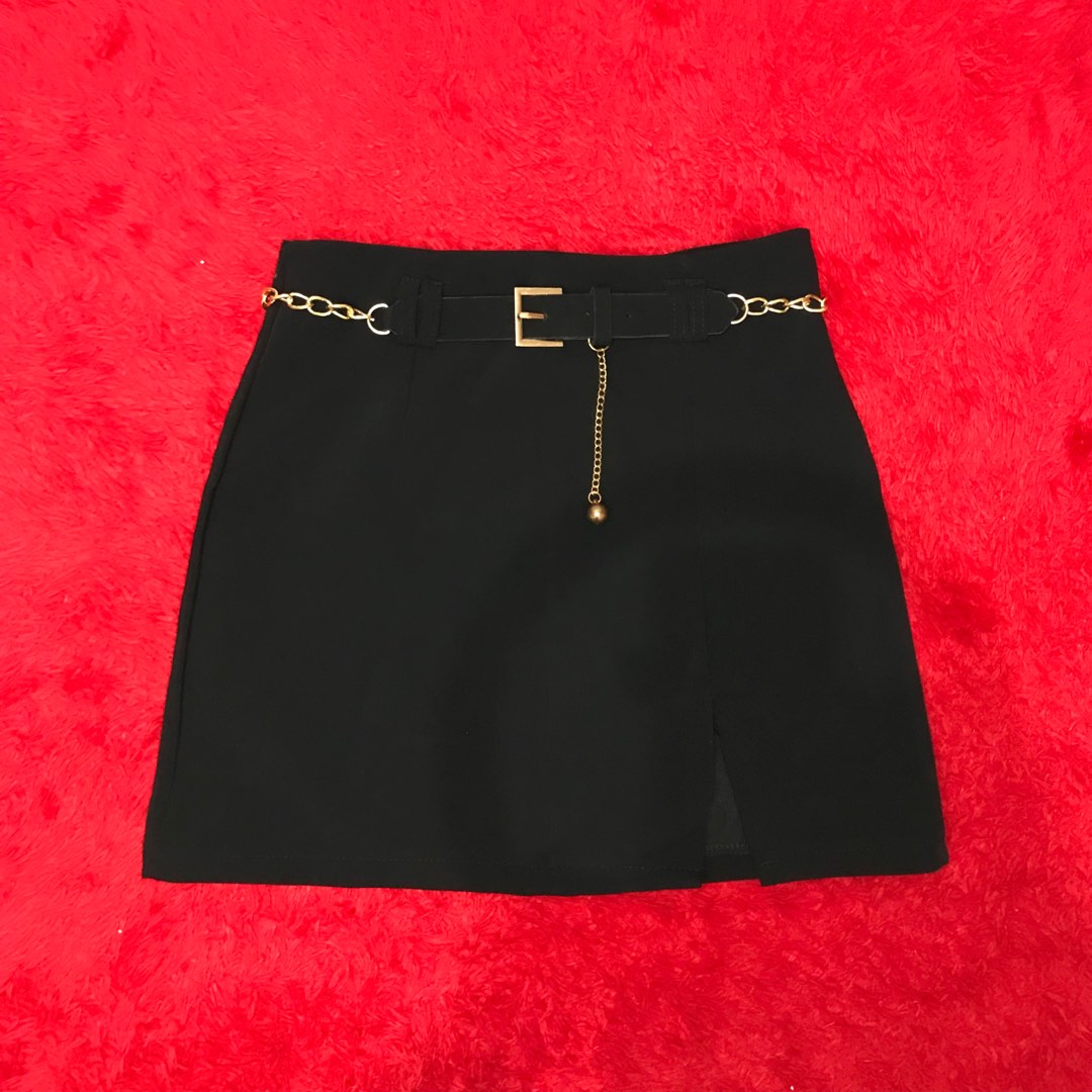 Tweed Mini Korean Skirt Rok Mini Fesyen Wanita Pakaian Wanita