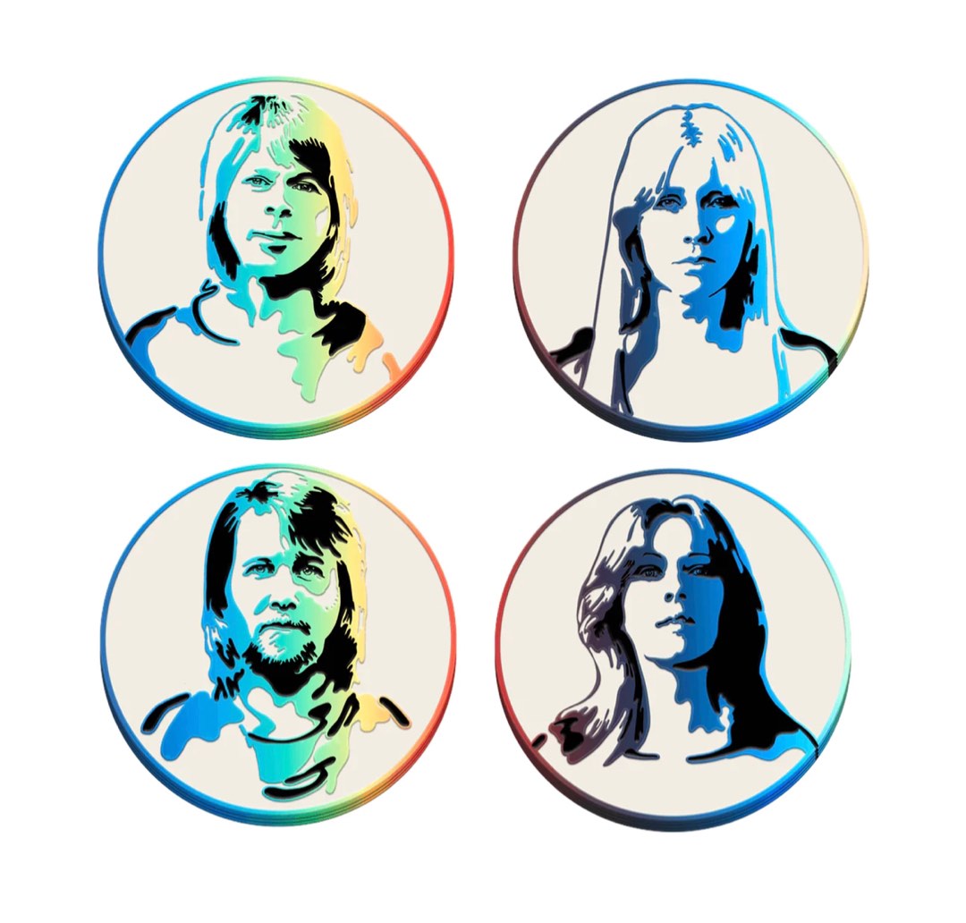 ABBA Voyage Holographic Enamel Pins 2023, Hobbies & Toys, Music & Media ...