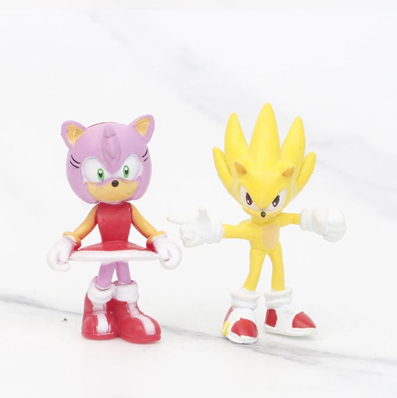 Anime Sonic Amy Rose Ray Storm Shadow Figurine Doll Action Figure 12Pcs ...