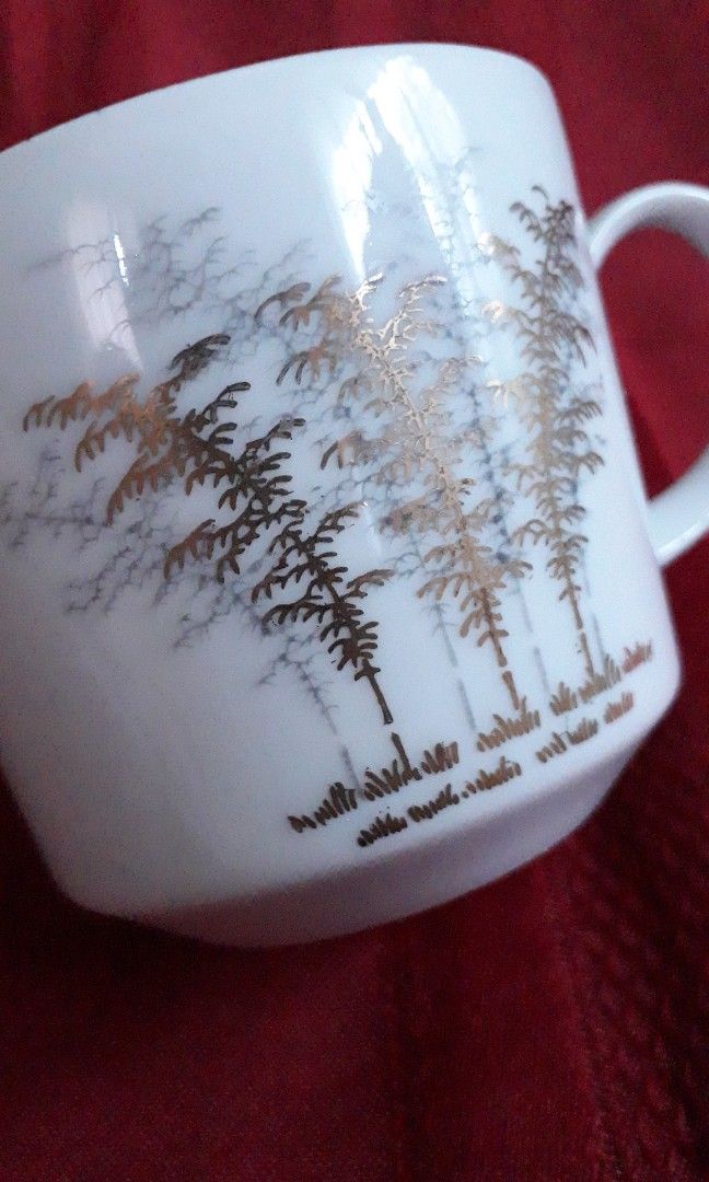 Arita Fukagawa Teacup with Gold Lining and Golden and Silver Tree ...