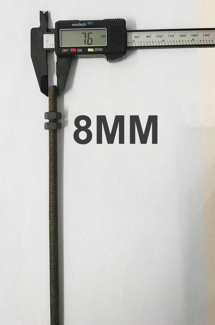 BI THREADED ROD 8MM X 1/2 METER LONG WITH 2 PIECE NUTS, Furniture & Home Living, Home ...