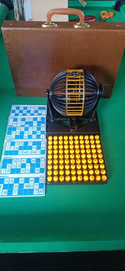 BINGO ROLLER SET WITH AUTHOMATIC RAMDOM BALL SELECTOR/ GAME ROTARY CAGE ...