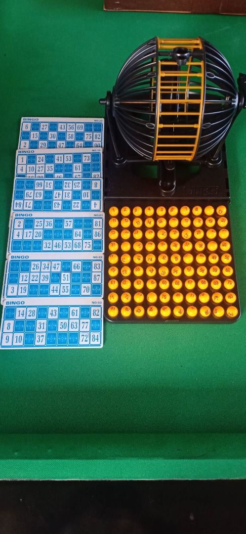 BINGO ROLLER SET WITH AUTHOMATIC RAMDOM BALL SELECTOR/ GAME ROTARY CAGE ...