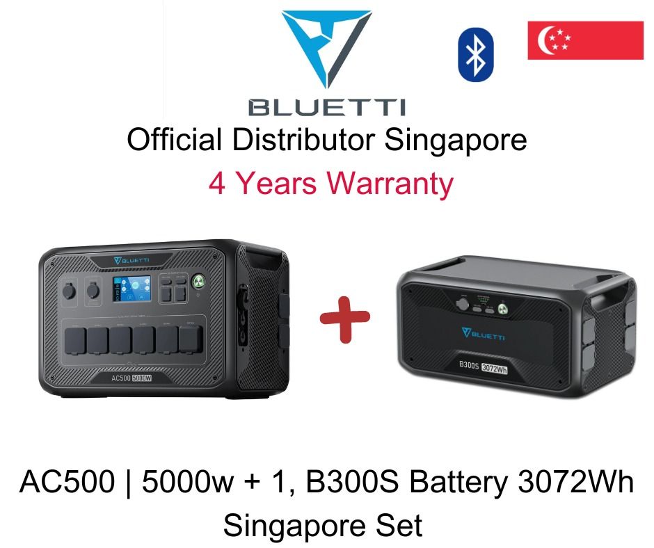 Bluetti AC500 | 5000W + B300S 3072Wh portable power generator station ...