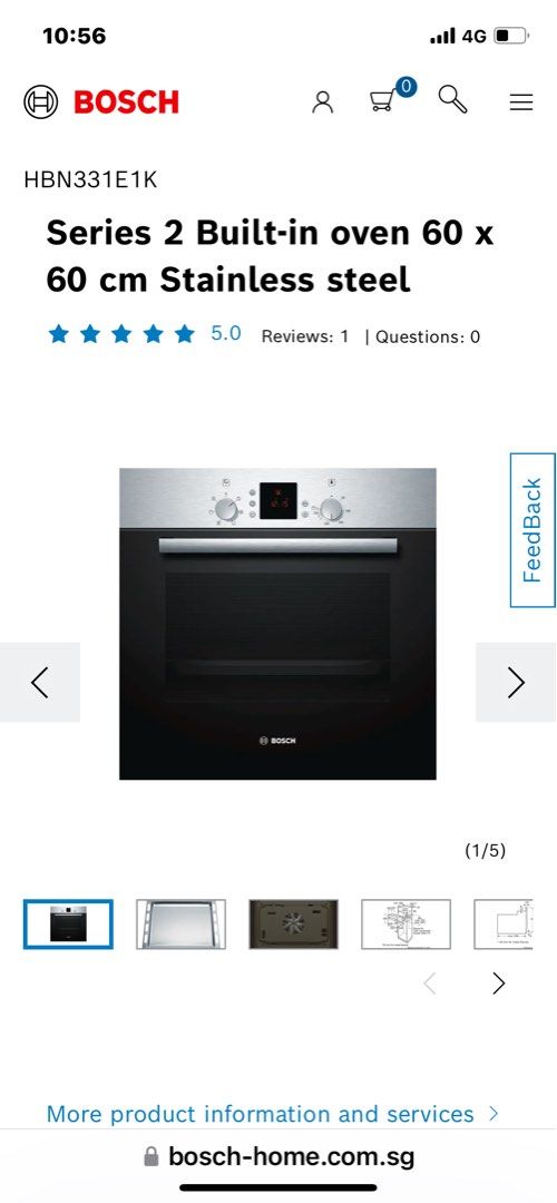 Bosch Built-in oven HBN331.1k, TV & Home Appliances, Kitchen Appliances ...