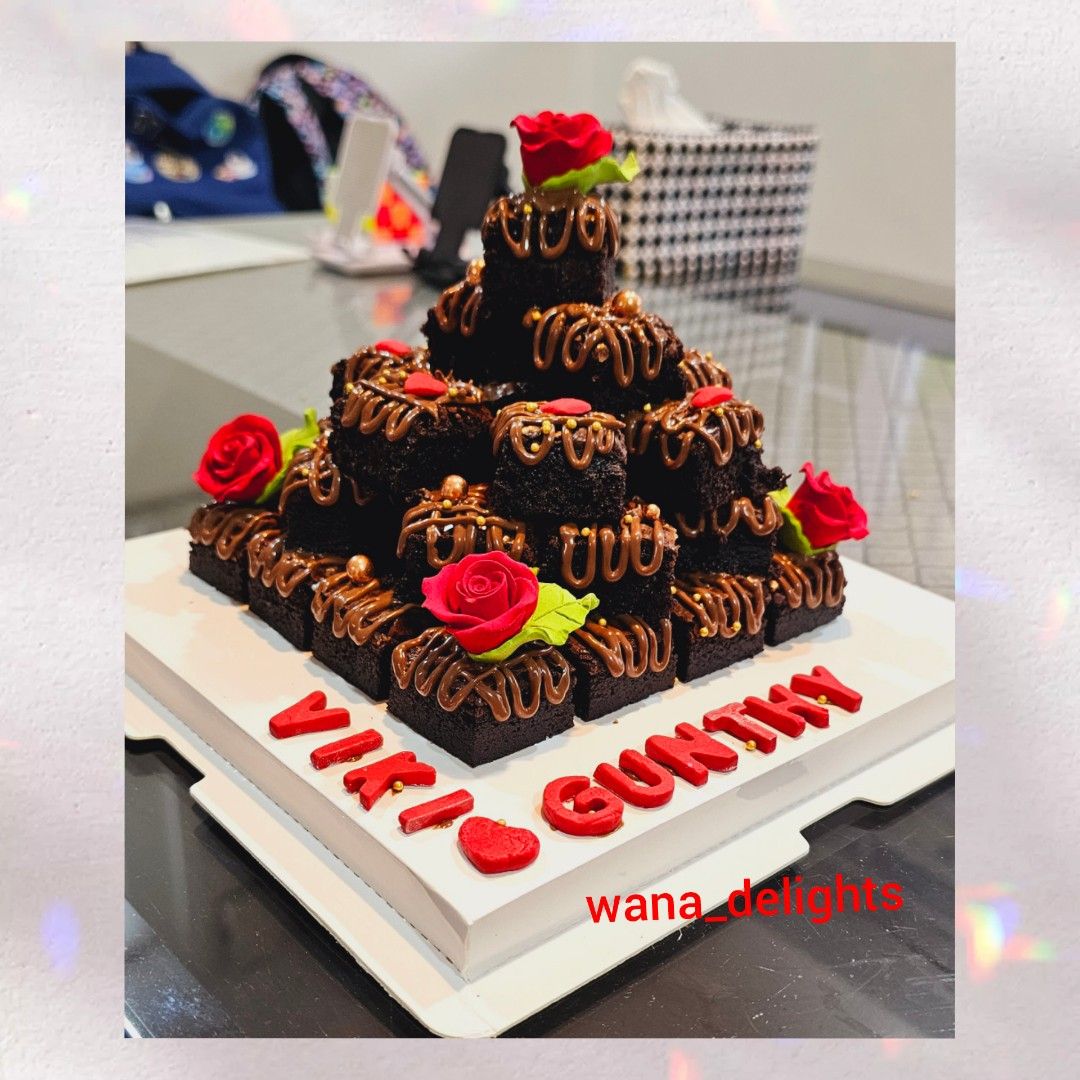Brownie tower, Food & Drinks, Homemade Bakes on Carousell