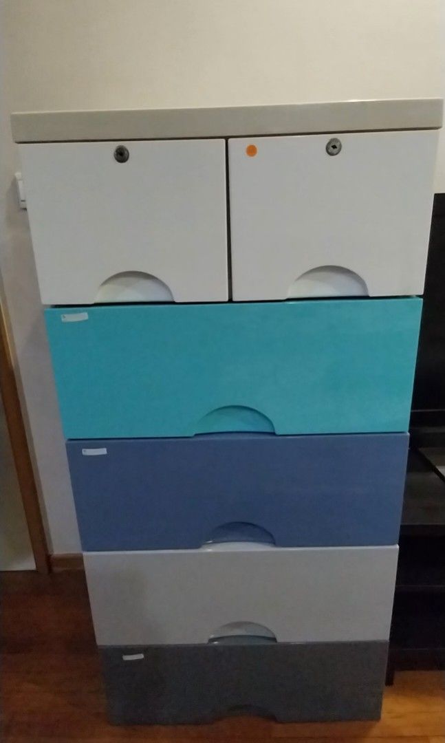 Cabinet 6-tier plastic storage box drawers Organiser, Furniture & Home ...