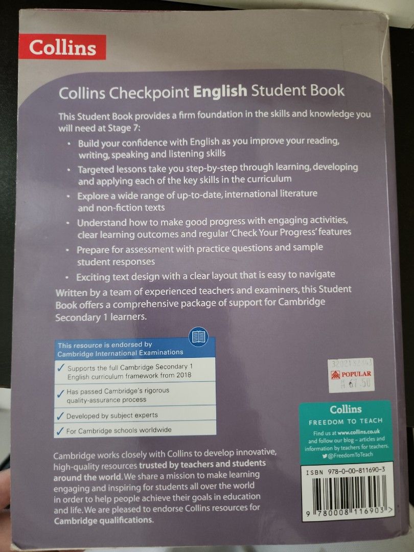 Cambridge Checkpoint English Stage 7, Hobbies & Toys, Books & Magazines ...