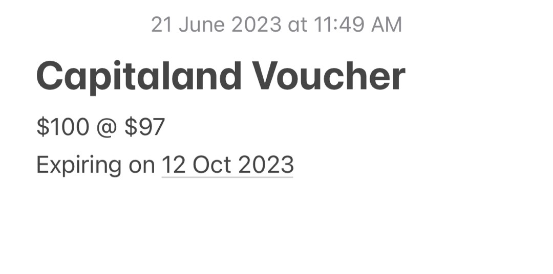 Capitaland Voucher $100, Tickets & Vouchers, Vouchers on Carousell
