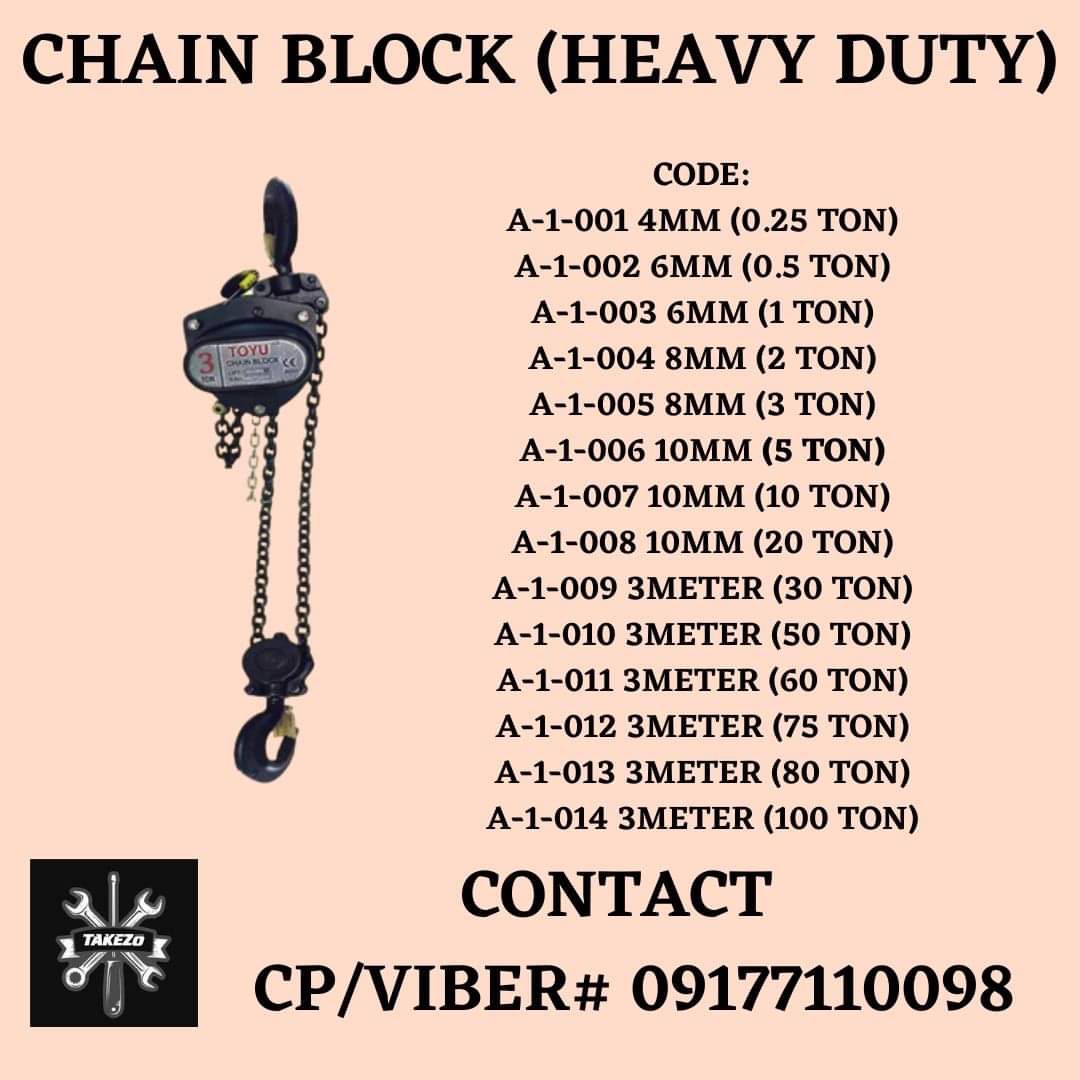 CHAIN BLOCK (HEAVY DUTY), Commercial & Industrial, Industrial Equipment ...