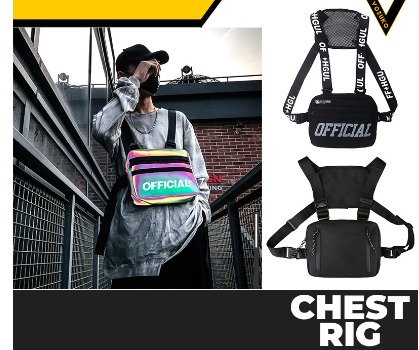 Chest Rig Bag Nylon Adjustable Hip Hop Cross Shoulder Bag Functional ...