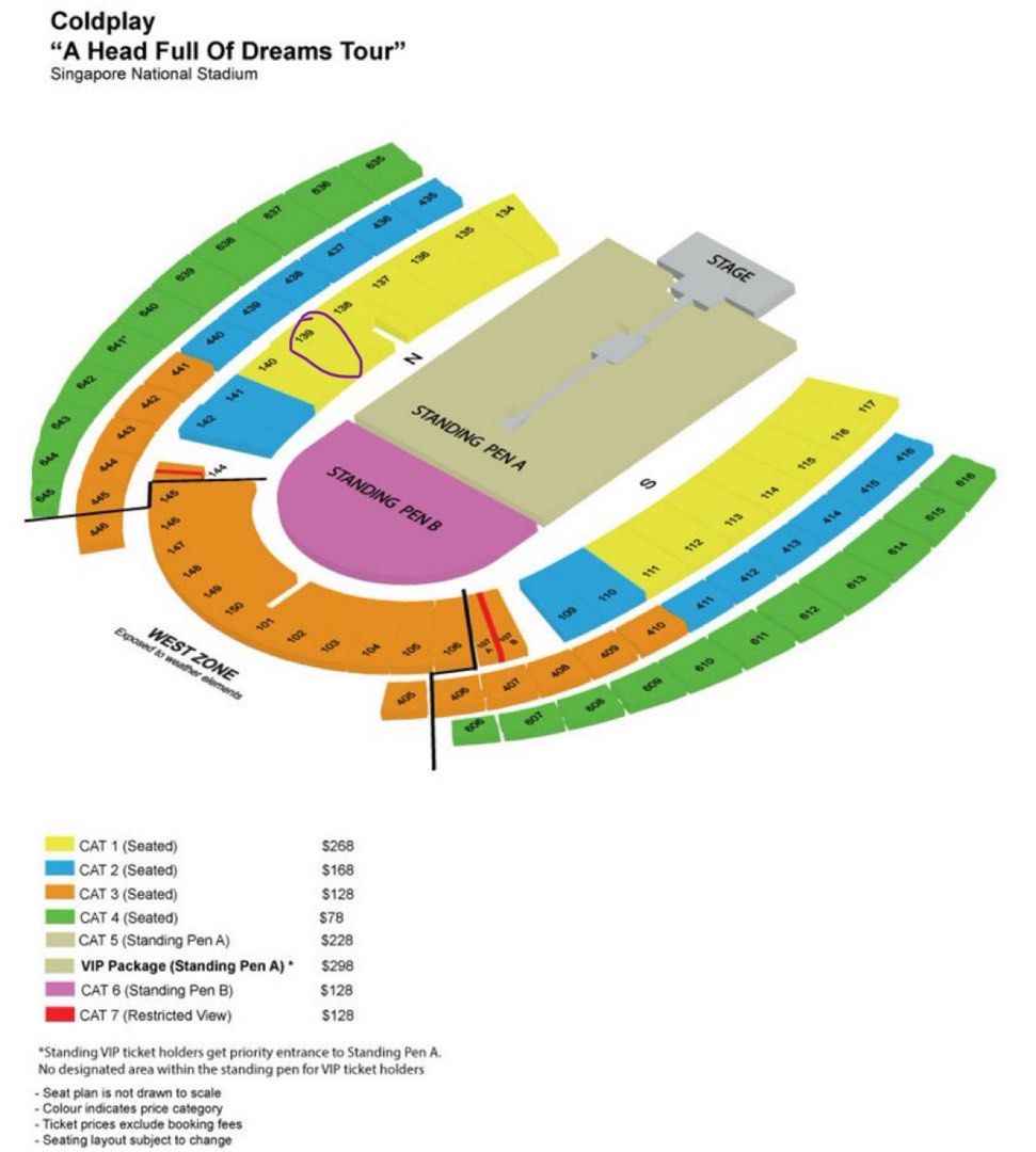 Coldplay Cat 1 - 2x tickets 30 June, Tickets & Vouchers, Event Tickets ...