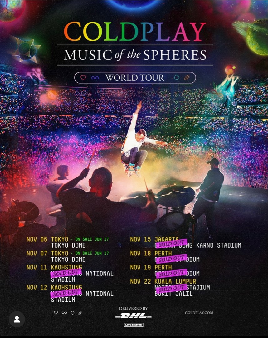 Coldplay KL Cat 1, Tickets & Vouchers, Event Tickets on Carousell