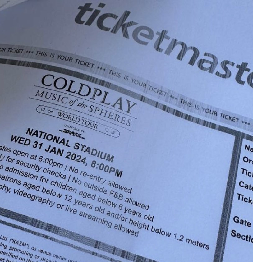 Coldplay Singapore ( STANDING PEN), Tickets & Vouchers, Event Tickets ...