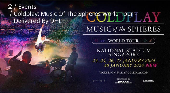 Coldplay ticket, Tickets & Vouchers, Event Tickets on Carousell