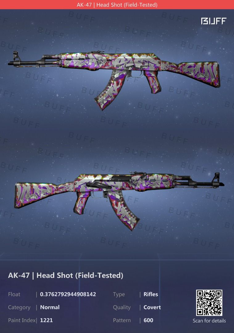 CSGO AK-47 | Head Shot (Field-Tested), Video Gaming, Gaming Accessories ...