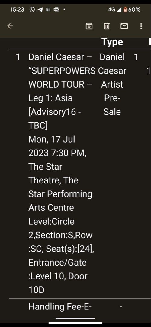 Daniel caesar super power world tour ticket, Tickets & Vouchers, Event Tickets on Carousell