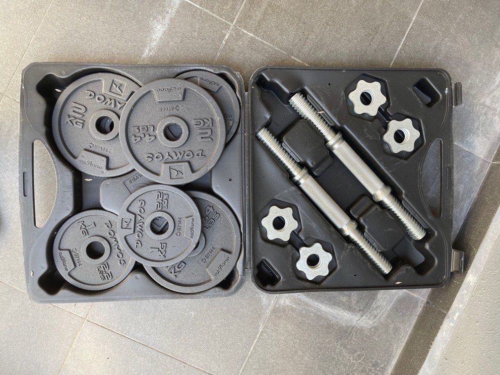 Decathlon domyos 20 kg dumbbell kit, Sports Equipment, Exercise ...