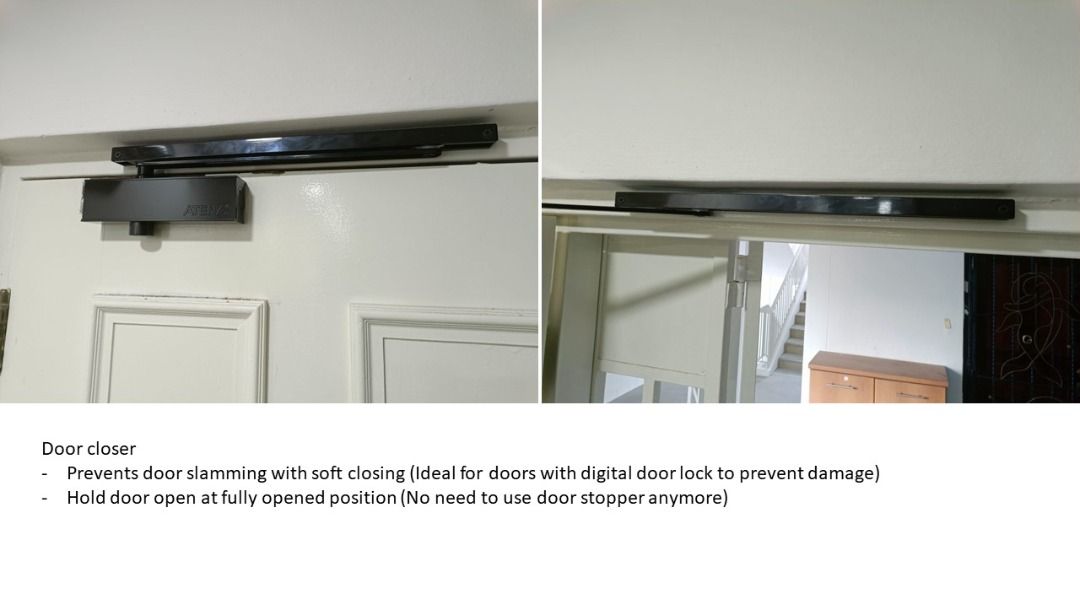 Door Closer with soft closing and hold anti slam (Free installation ...