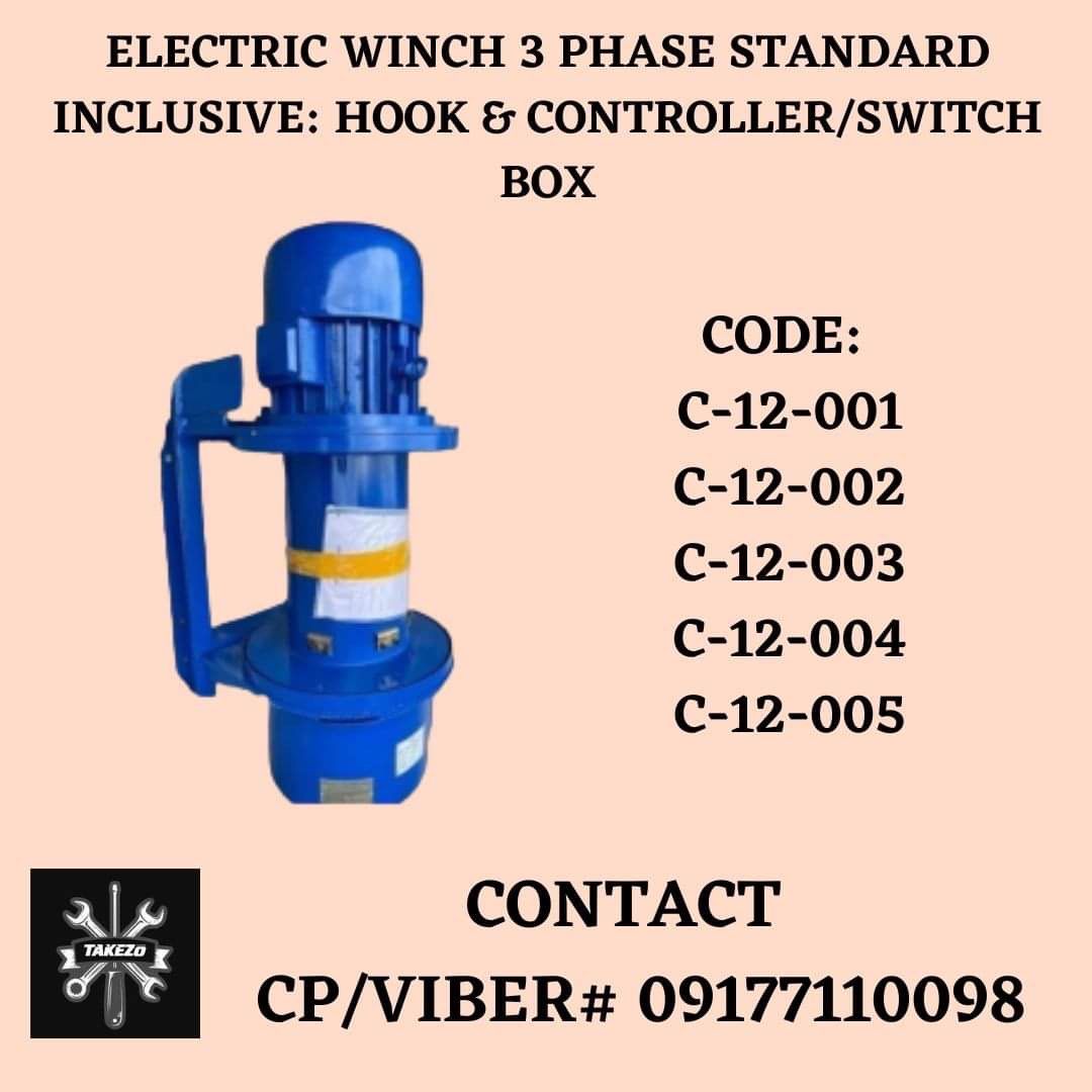 ELECTRIC WINCH STANDARD 220Volts Inclusive: Hook & Controller/Switch ...