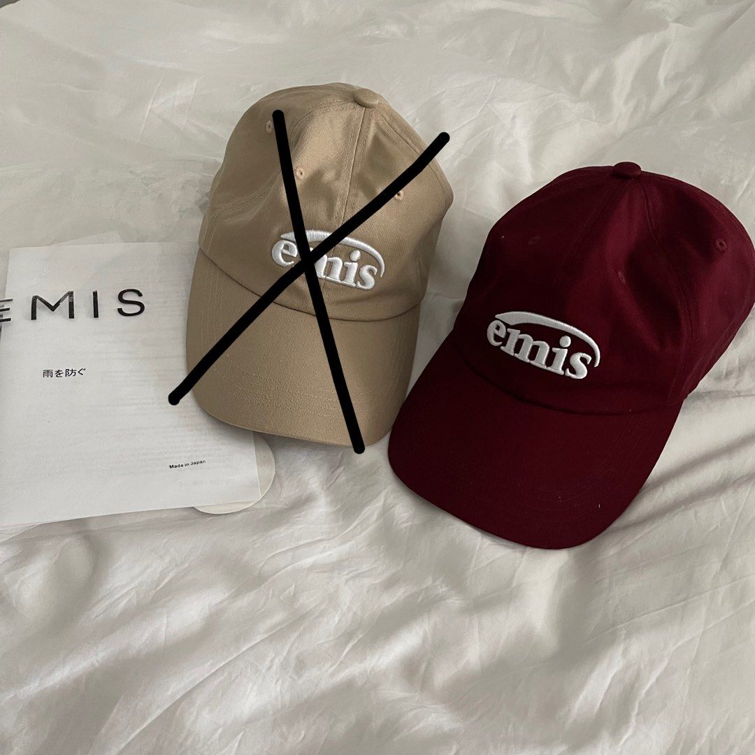 EMIS Korea New Logo Cap in Beige, Burgundy, Men's Fashion, Watches ...