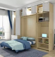 Euroman rotating invisible bed wall cabinet bed with wardrobe ...