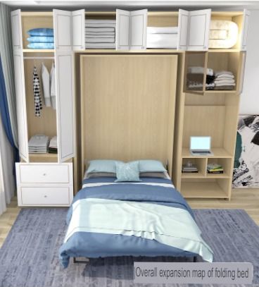 Euroman rotating invisible bed wall cabinet bed with wardrobe ...