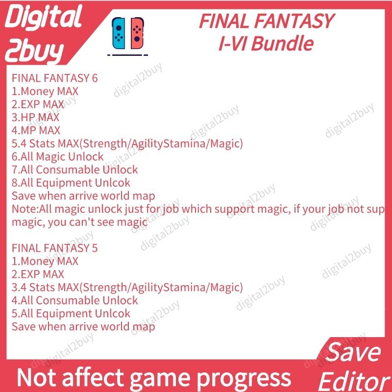 FINAL FANTASY I-VI Pixel Remaster Save Editor FINAL FANTASY 6 Pixel Remaster Save Modding FINAL ...