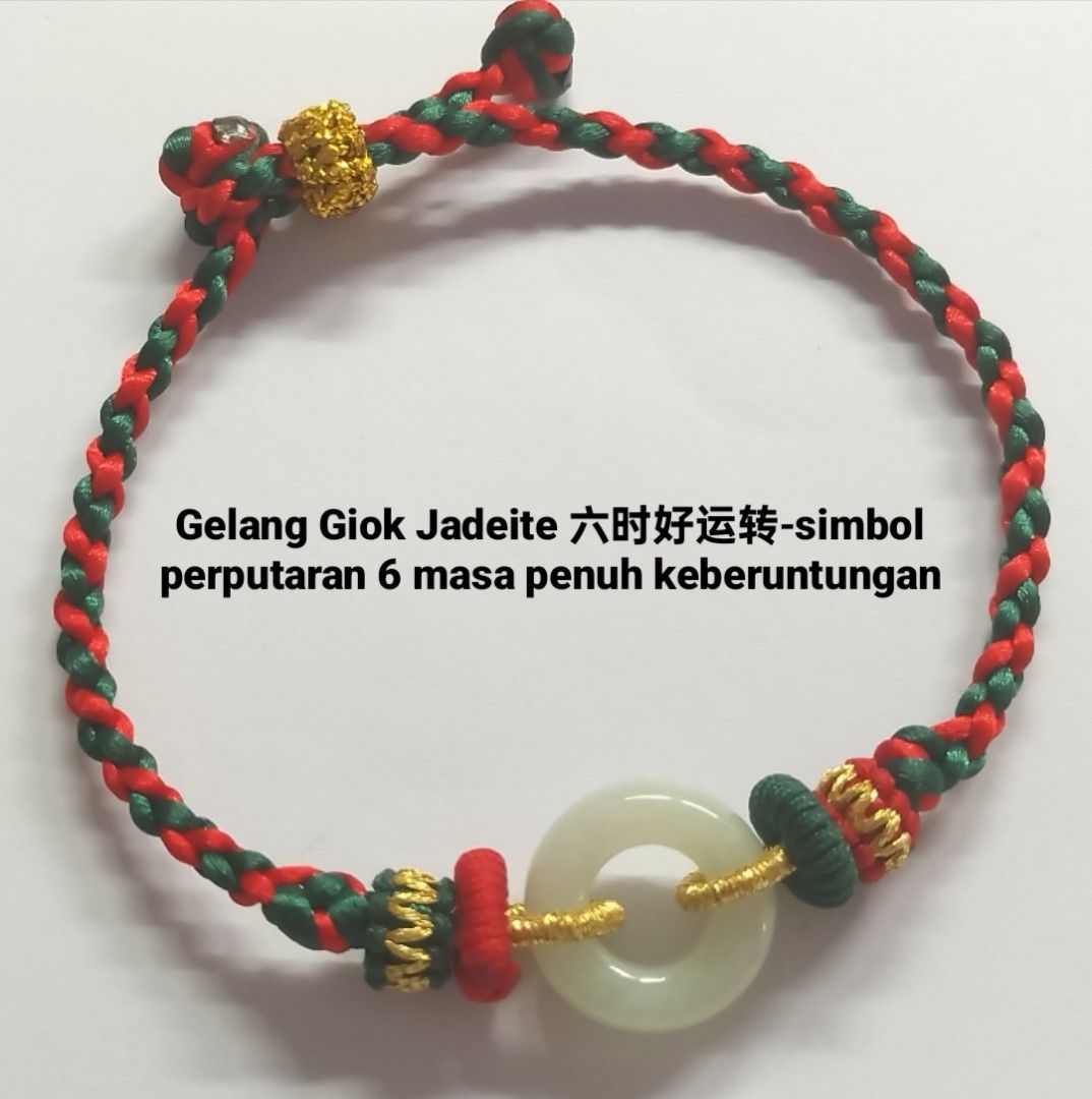 Gelang Giok Donat Jadeite Asli Simbol Kelancaran DK01, Fesyen Wanita, Aksesoris di Carousell