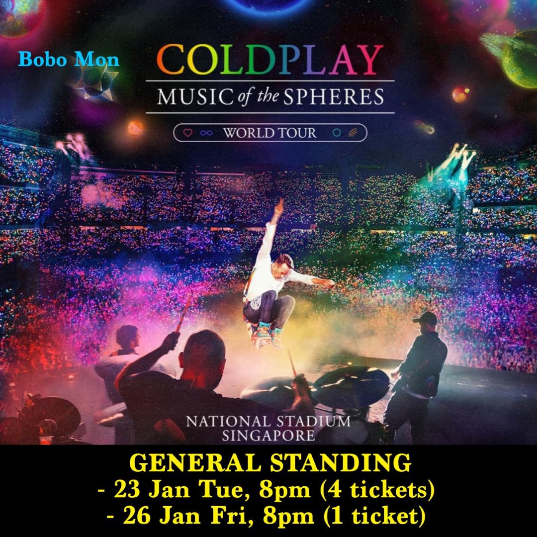 General Standing - Coldplay Concert Tickets!, Tickets & Vouchers, Event ...
