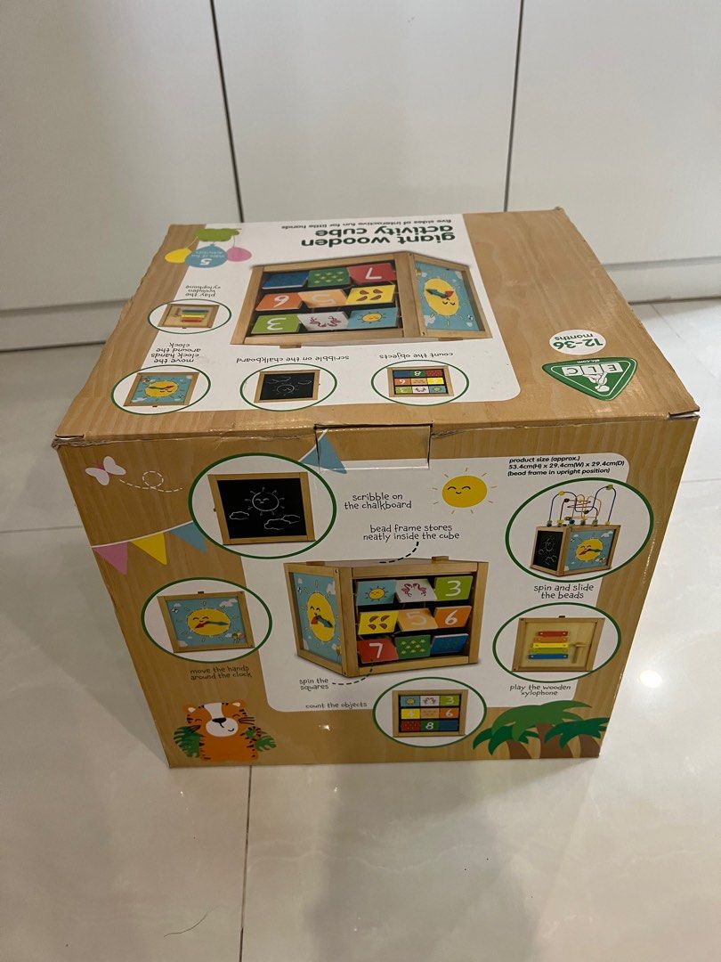 Giant wooden activity cube, Hobbies & Toys, Toys & Games on Carousell