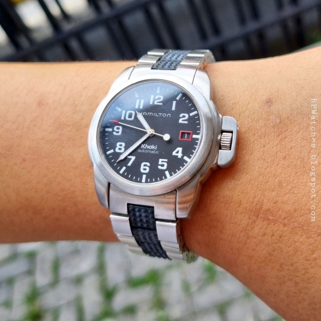 Hamilton 6311 Khaki Action Automatic 40mm - Ref: 6311 - Black Dial, Fesyen Pria, Jam Tangan di ...