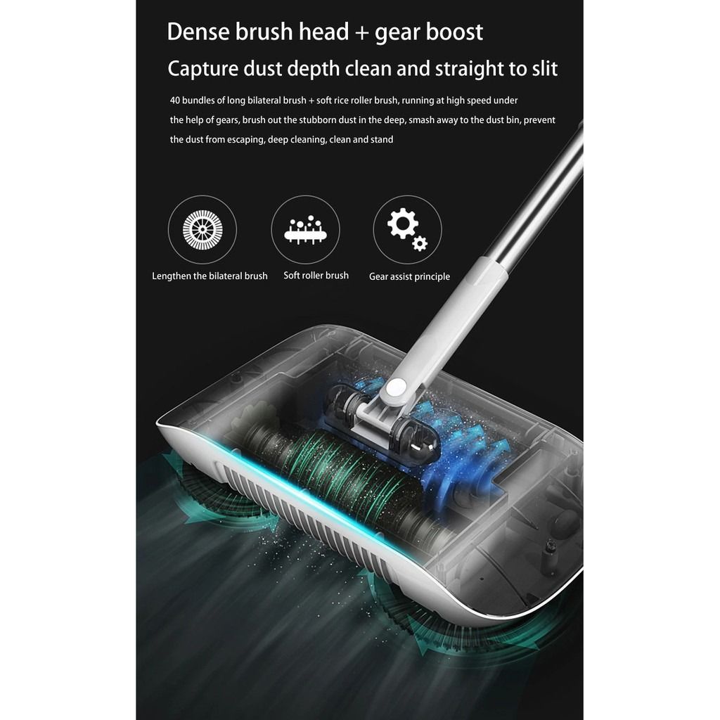 Hand Push Mop Sweeper All-in-one Mop Sweeper Magic Broom Dustpan ...