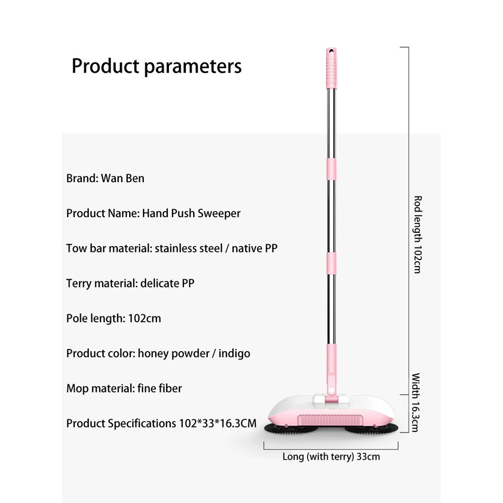 Hand Push Mop Sweeper All-in-one Mop Sweeper Magic Broom Dustpan ...