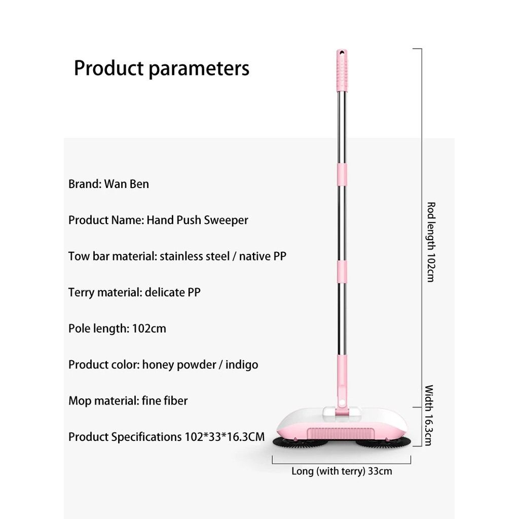 Hand Push Mop Sweeper All-in-one Mop Sweeper Magic Broom Dustpan ...