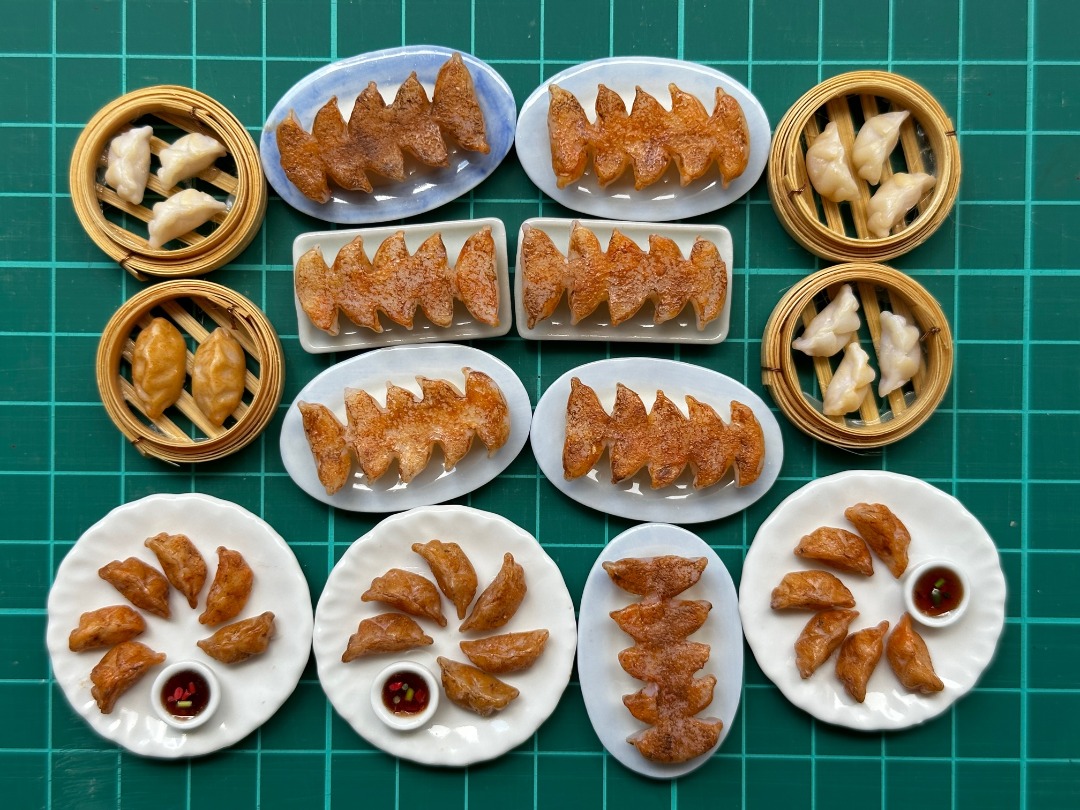 Handmade Miniature Pan Fried dumpling, Pan fried Gyoza, steamed ...